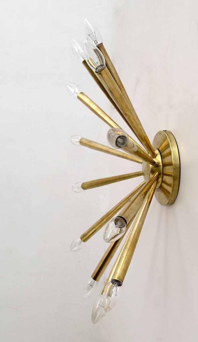 Mid-Century Modern Brass Wall Lamp by Angelo Lelii for Arredoluce ...