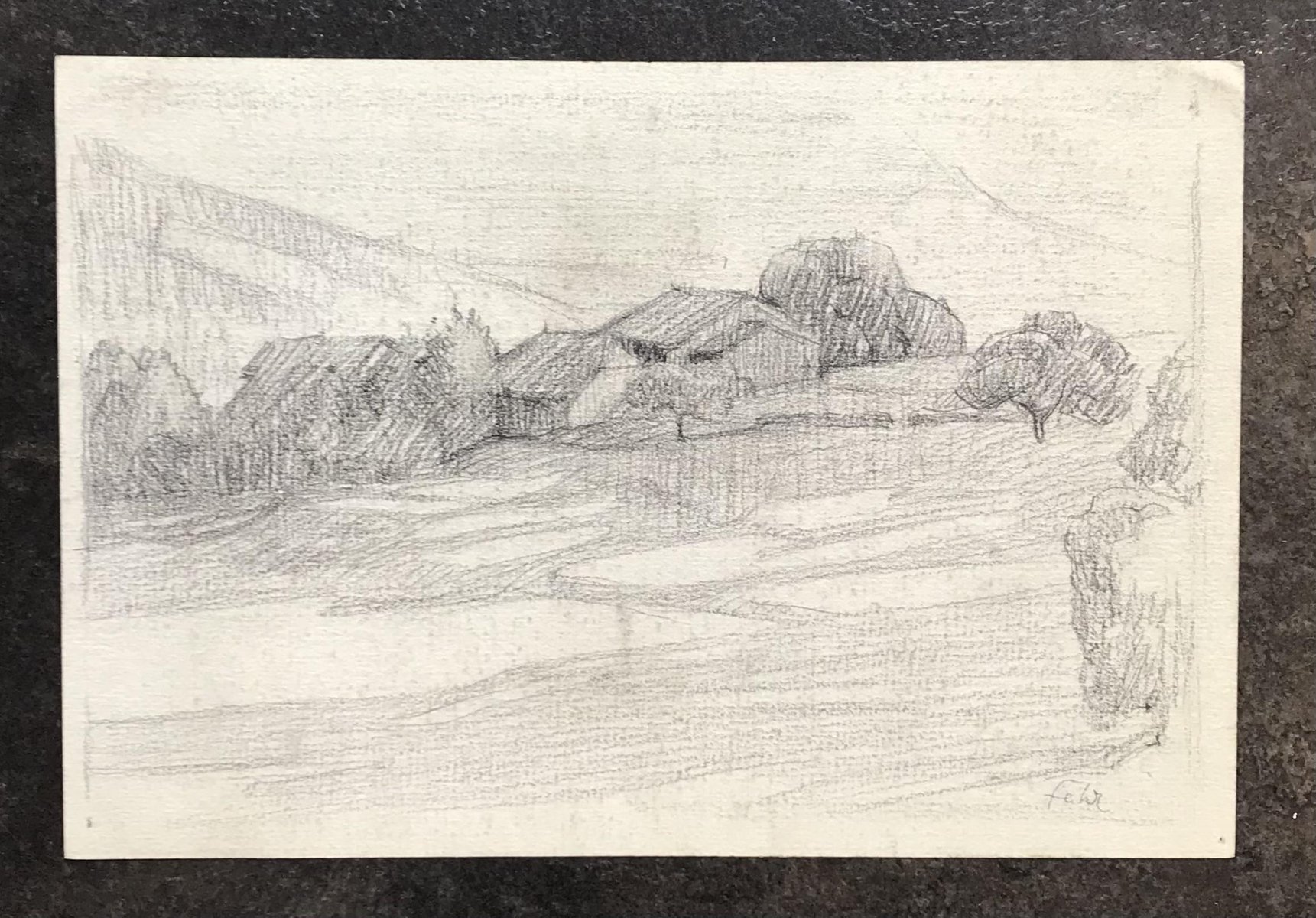 Henri Fehr, Paysage, 1930, Pencil on Paper for sale at Pamono