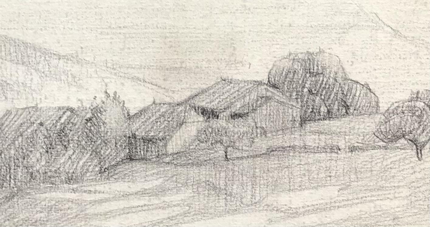Henri Fehr, Paysage, 1930, Pencil on Paper for sale at Pamono