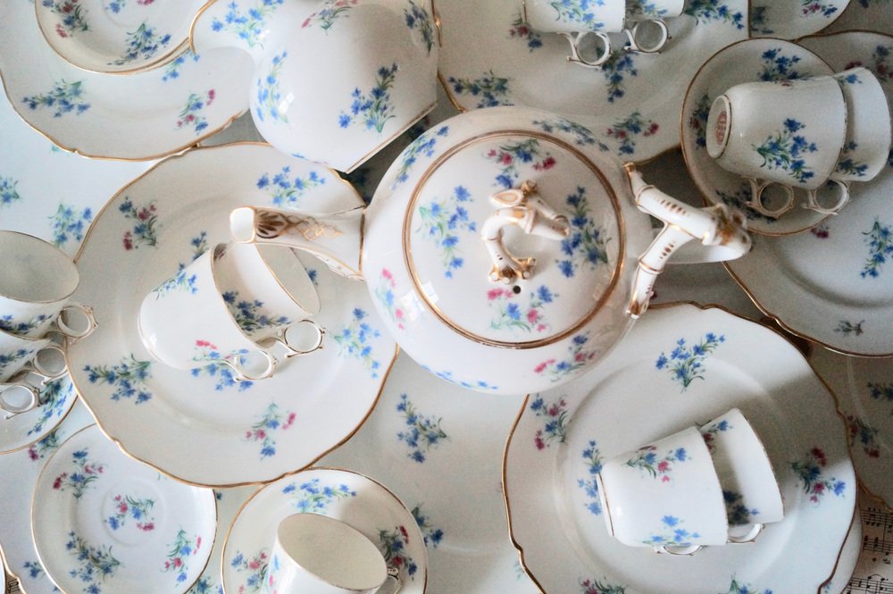 Antique Porcelain Tea Service Set from Louis Aimé Césaire Macé, 1860s ...
