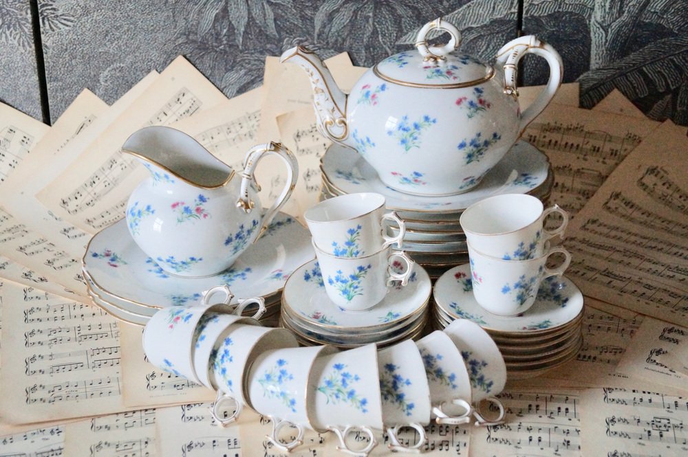Antique Porcelain Tea Service Set from Louis Aimé Césaire Macé, 1860s ...