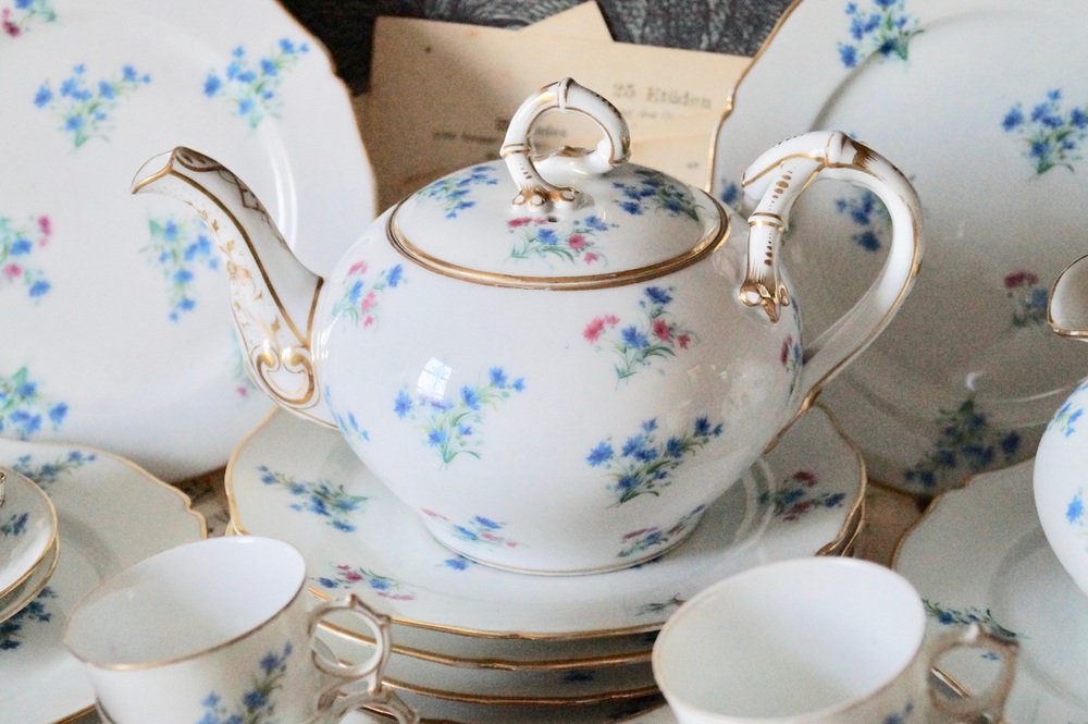 Antique Porcelain Tea Service Set from Louis Aimé Césaire Macé, 1860s ...