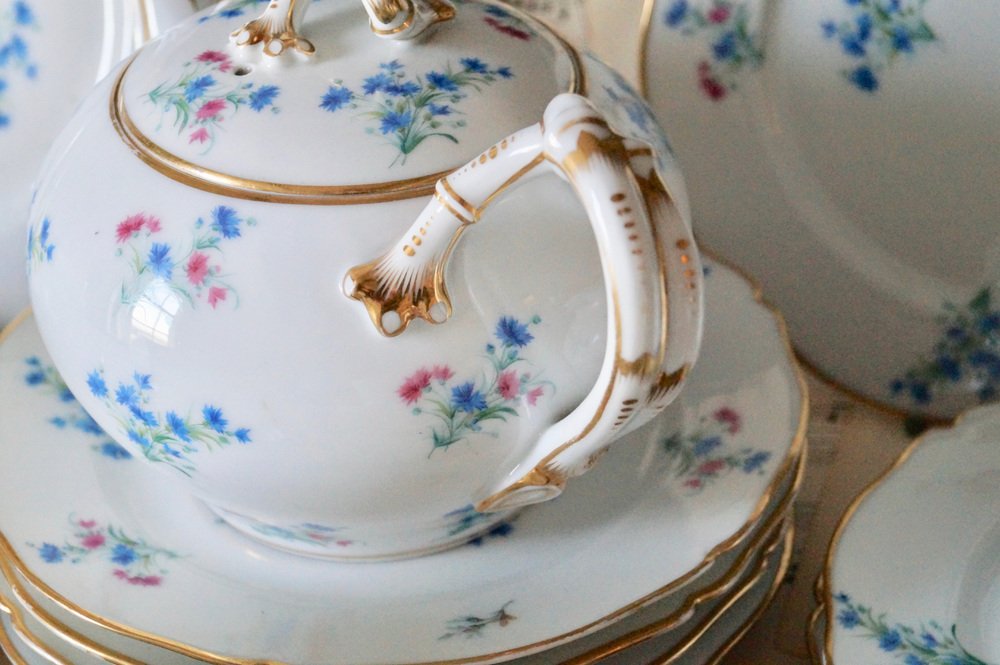 Antique Porcelain Tea Service Set from Louis Aimé Césaire Macé, 1860s ...