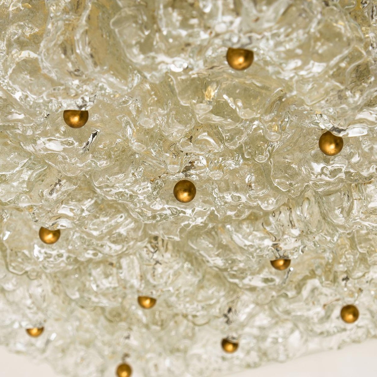 Large Thick Textured Glass Ceiling Flushmount from Kaiser, 1960s for ...