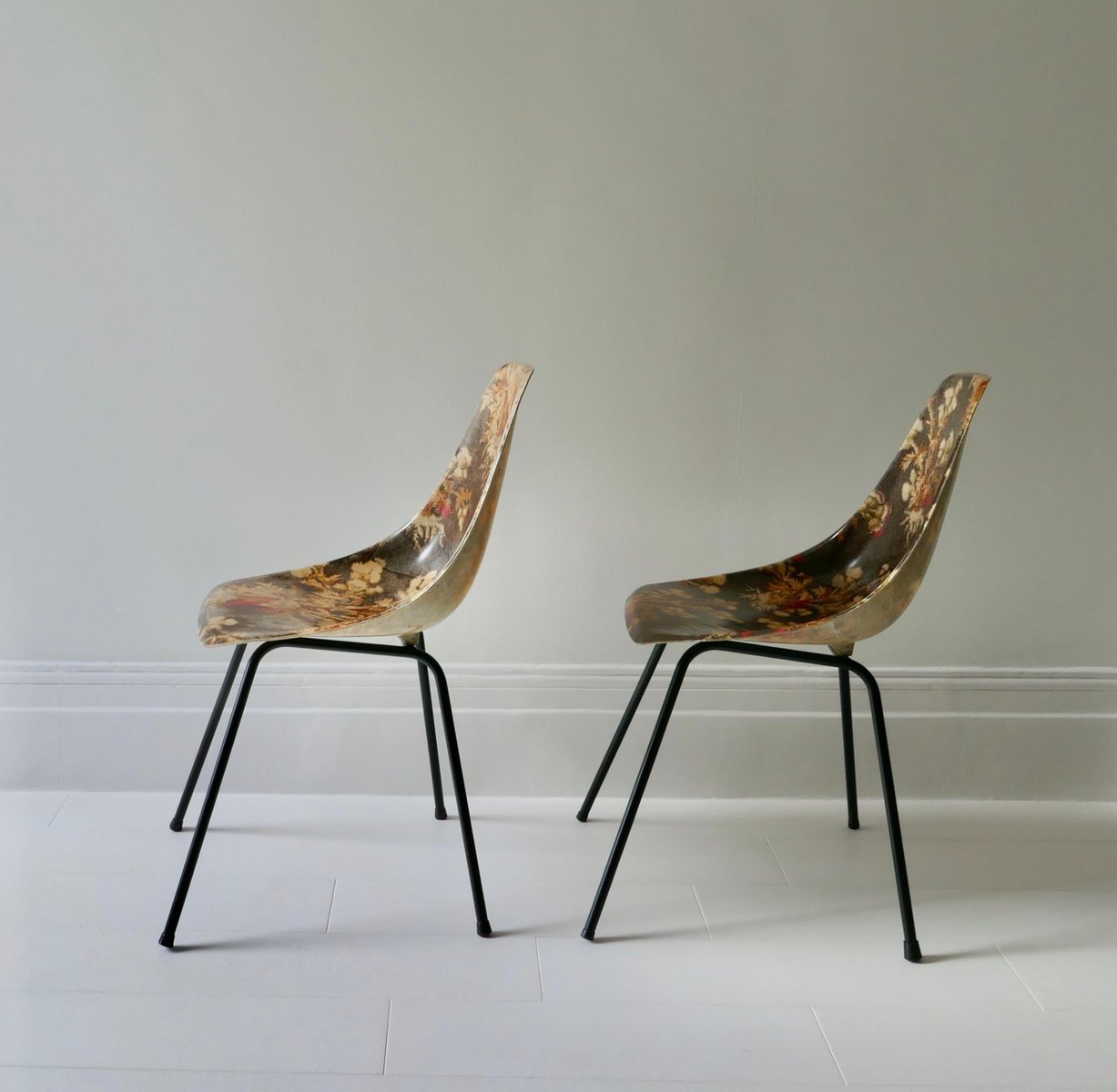 Fibreglass Side Chairs by Rene Jean Caillette, France, 1950s, Set of 2 ...