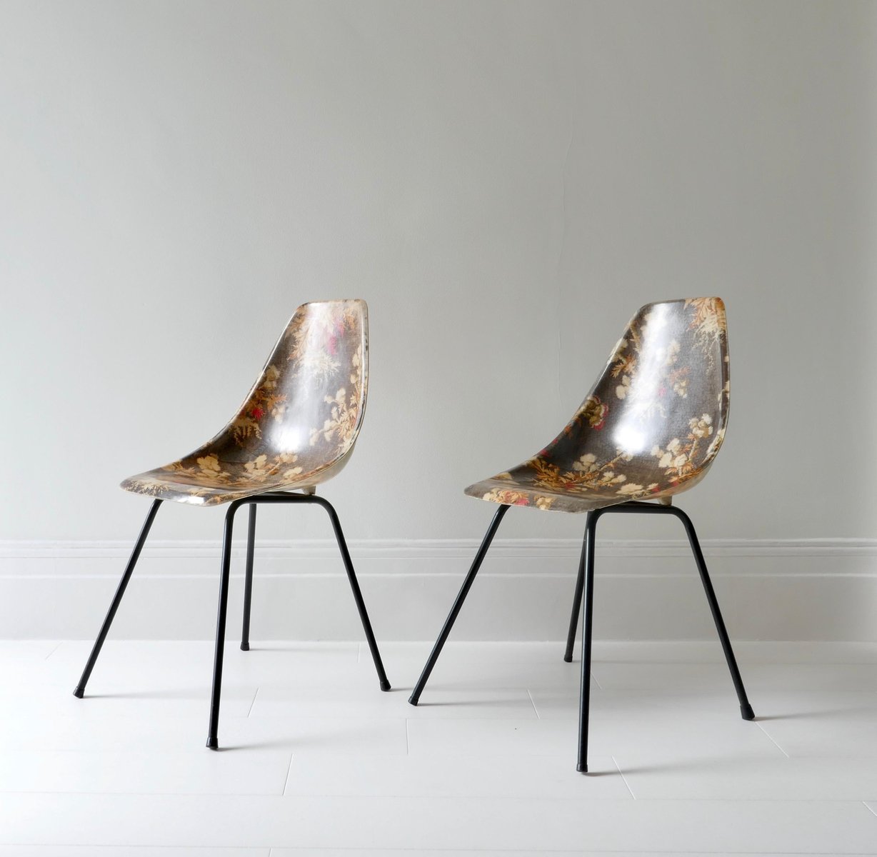 Fibreglass Side Chairs by Rene Jean Caillette, France, 1950s, Set of 2 ...