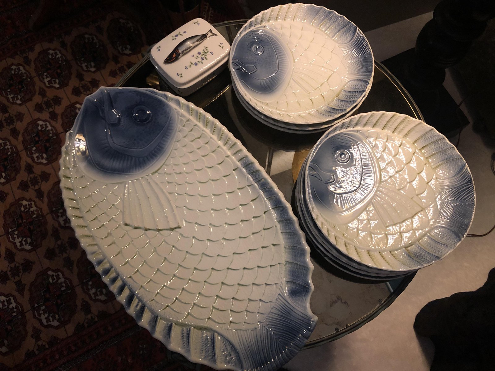 Fish Service Set from Vallauris, Set of 8 for sale at Pamono