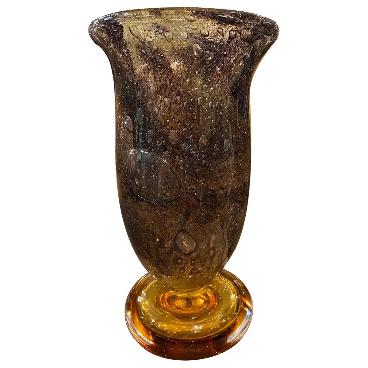 Vaso modernista in vetro di Murano marrone di Giovanni Cenedese, anni ...