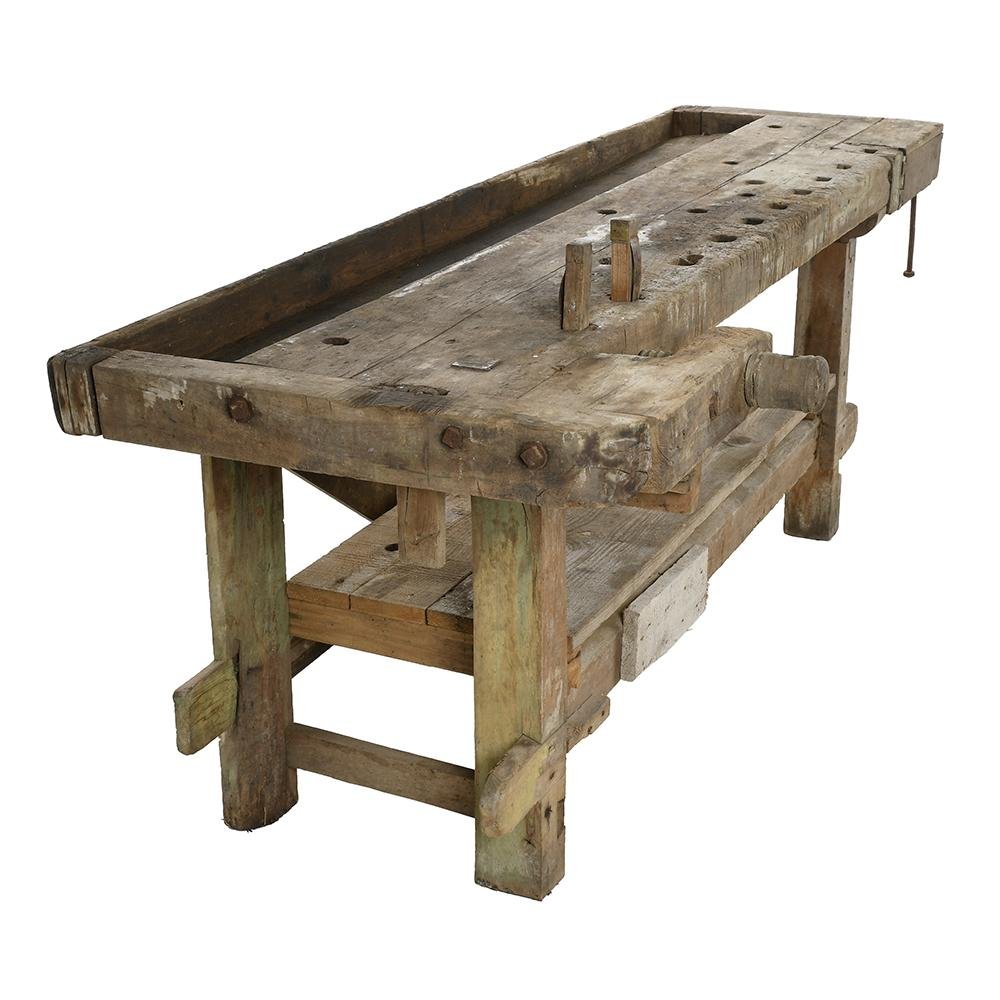 Vintage Oak Workshop Bench for sale at Pamono