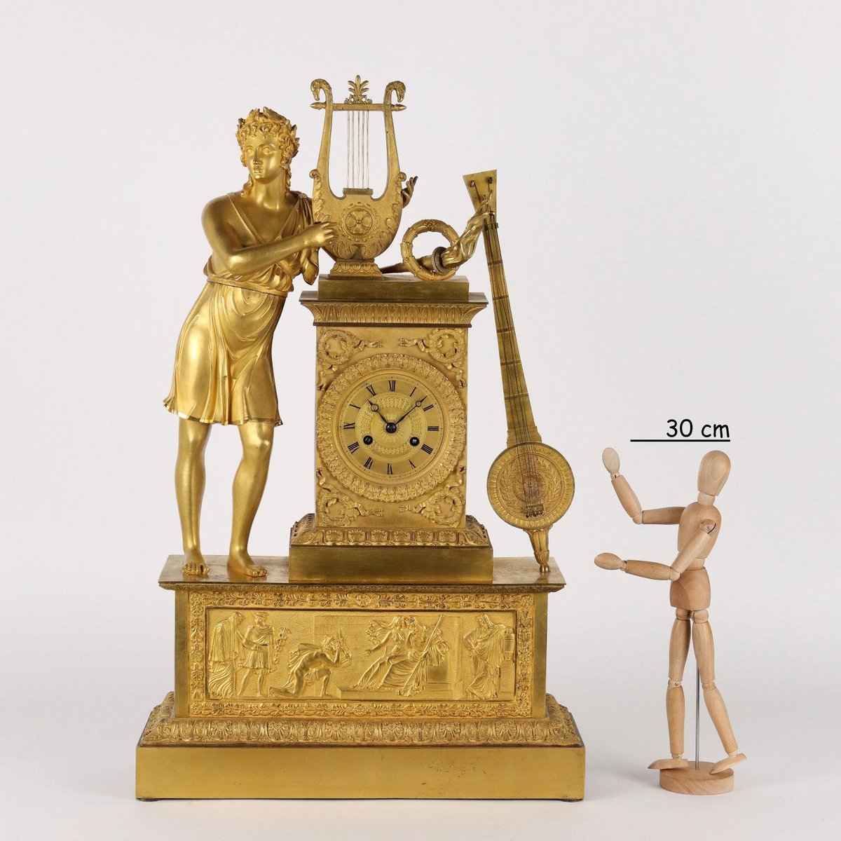 Golden Bronze Clock for sale at Pamono