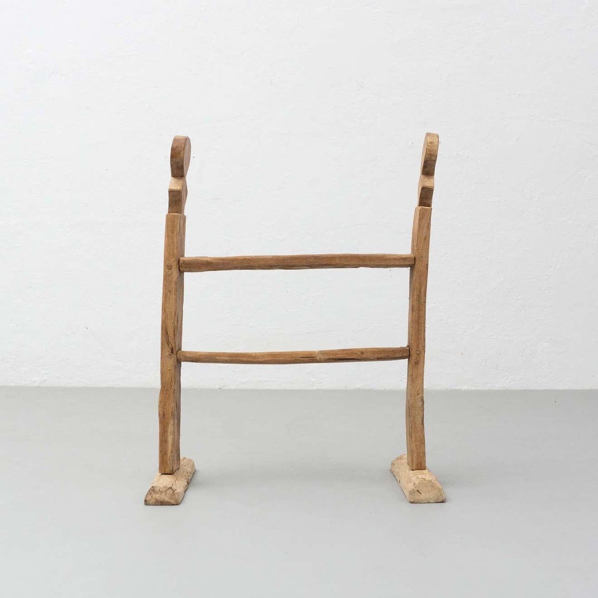 Spanish Hachero Traditional Natural Oak Wood Candleholder, 1890s for ...