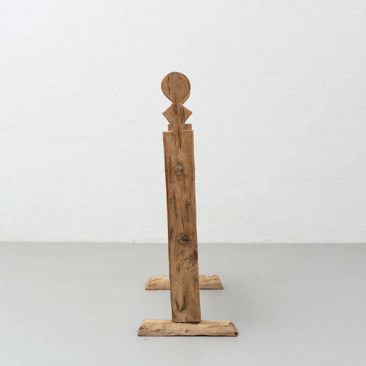 Spanish Hachero Traditional Natural Oak Wood Candleholder, 1890s for ...