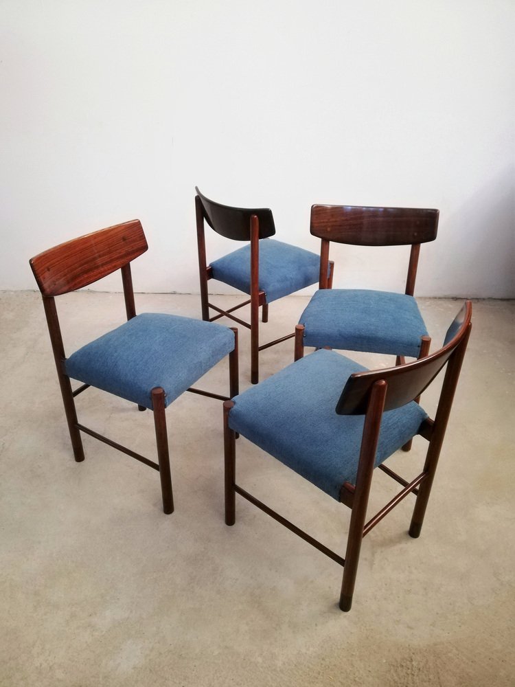Mid-Century Danish Style Dining Chairs in Mahogany & Rosewood,1960, Set ...