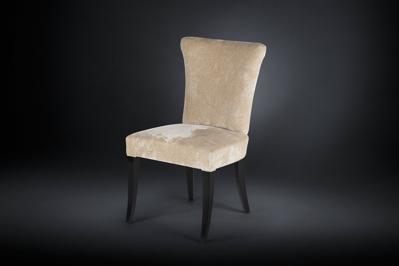 Italian Ecru Fabric Finger Chair with Black Legs from VGnewtrend for ...