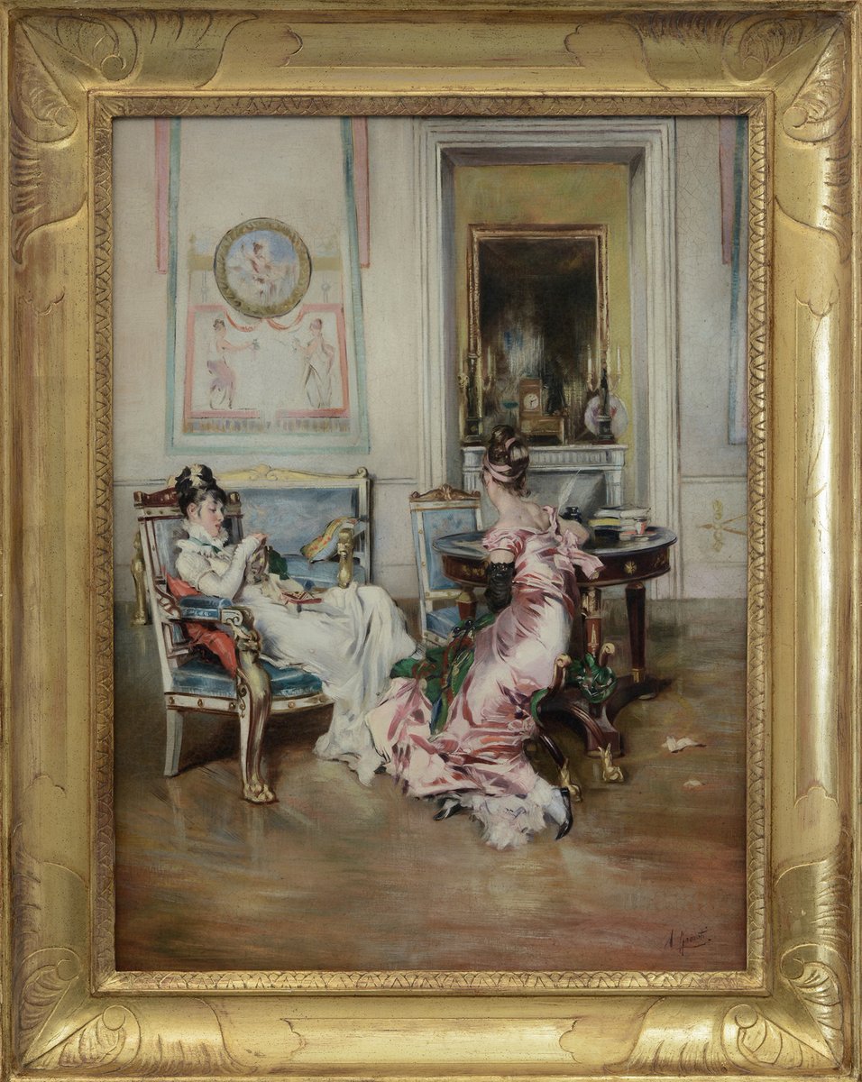 Angelo Granati, In the Parlor, Italy, Oil on Canvas, Framed for sale at ...