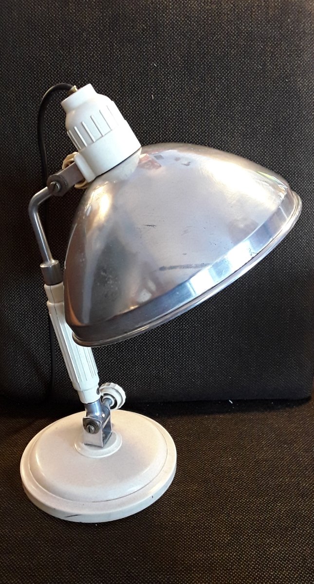 Deutsche Verstellbare Art Deco Schreibtischlampe mit cremefarbenem ...