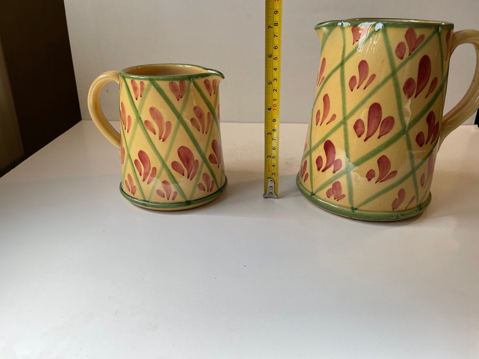 Vintage Italian Hand-Painted Pottery Jugs from Lamas, Set of 2 for sale ...