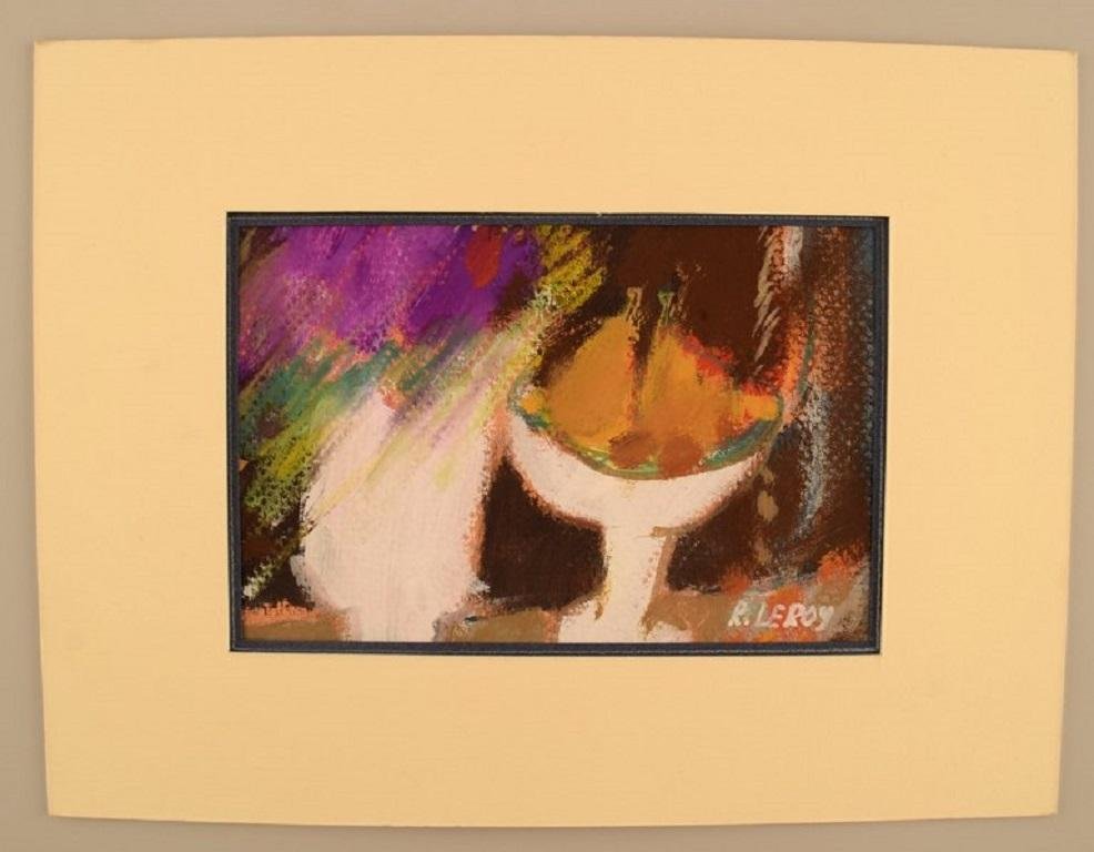 René Leroy, Still Life, France, Pastel on Paper, 1980s for sale at Pamono