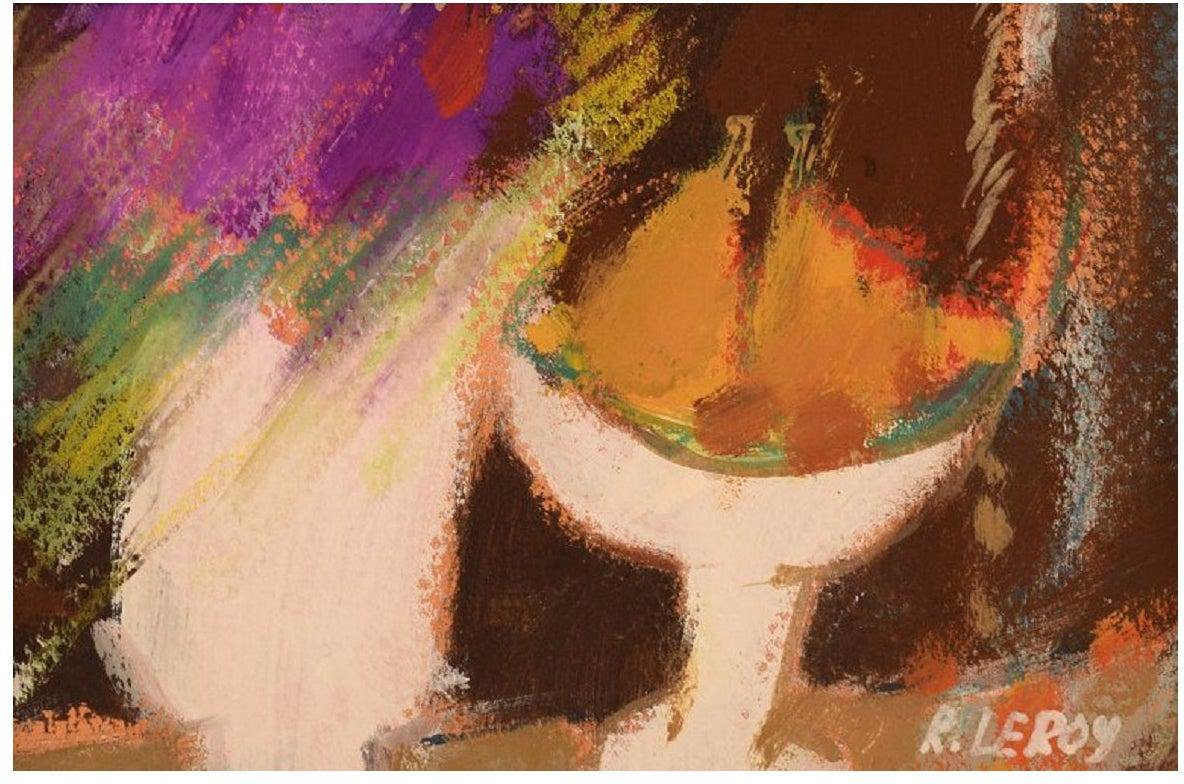 René Leroy, Still Life, France, Pastel on Paper, 1980s for sale at Pamono