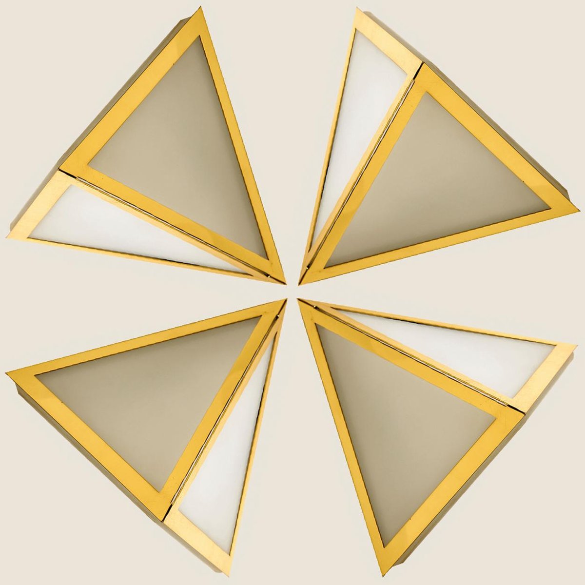 Triangle Glass Wall Light from Limburg, 1970s for sale at Pamono