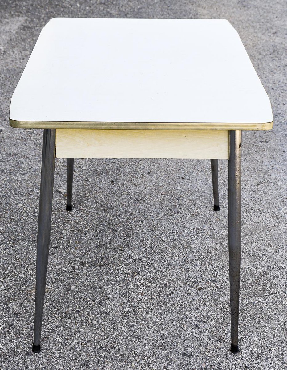 Kitchen Table with White Formica Top and Leveler, Italy, 1970s for sale ...