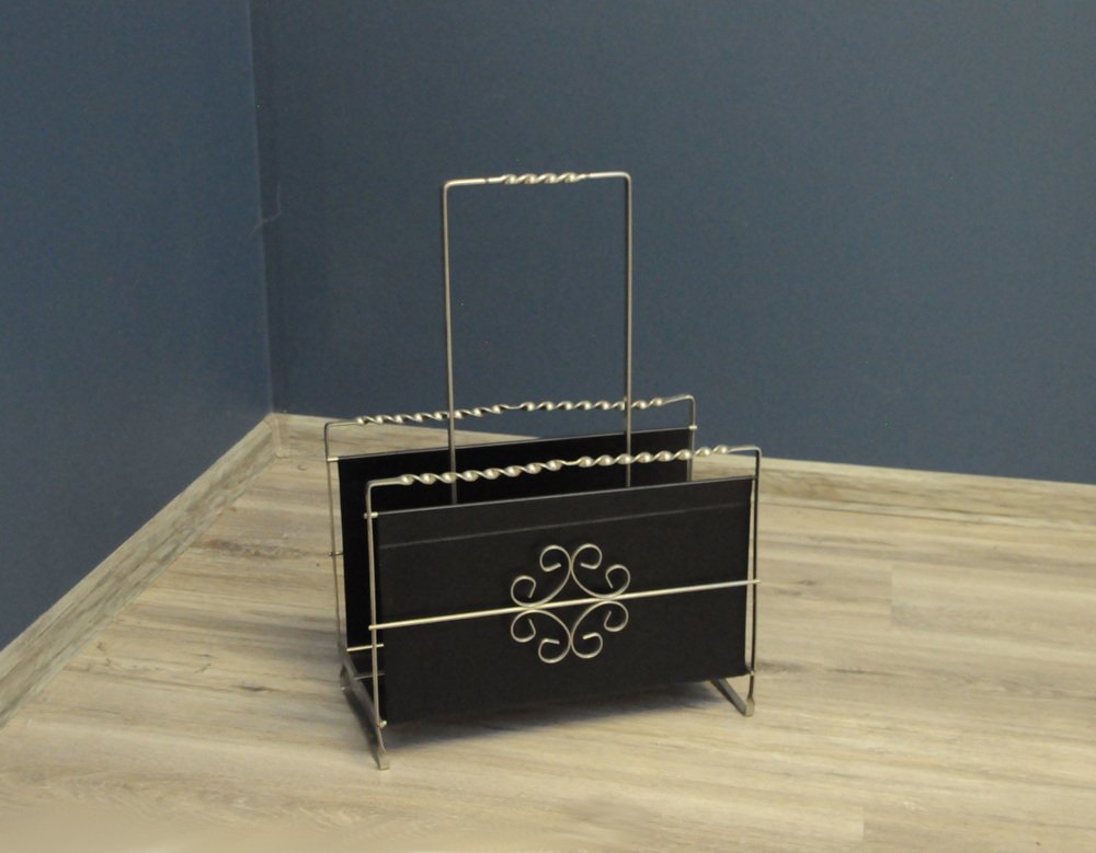 Mid-Century Metal Newspaper Holder, 1960s for sale at Pamono