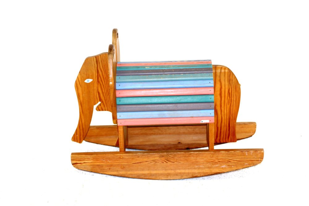 Swedish Wooden Rocking Elephant, 1970s for sale at Pamono
