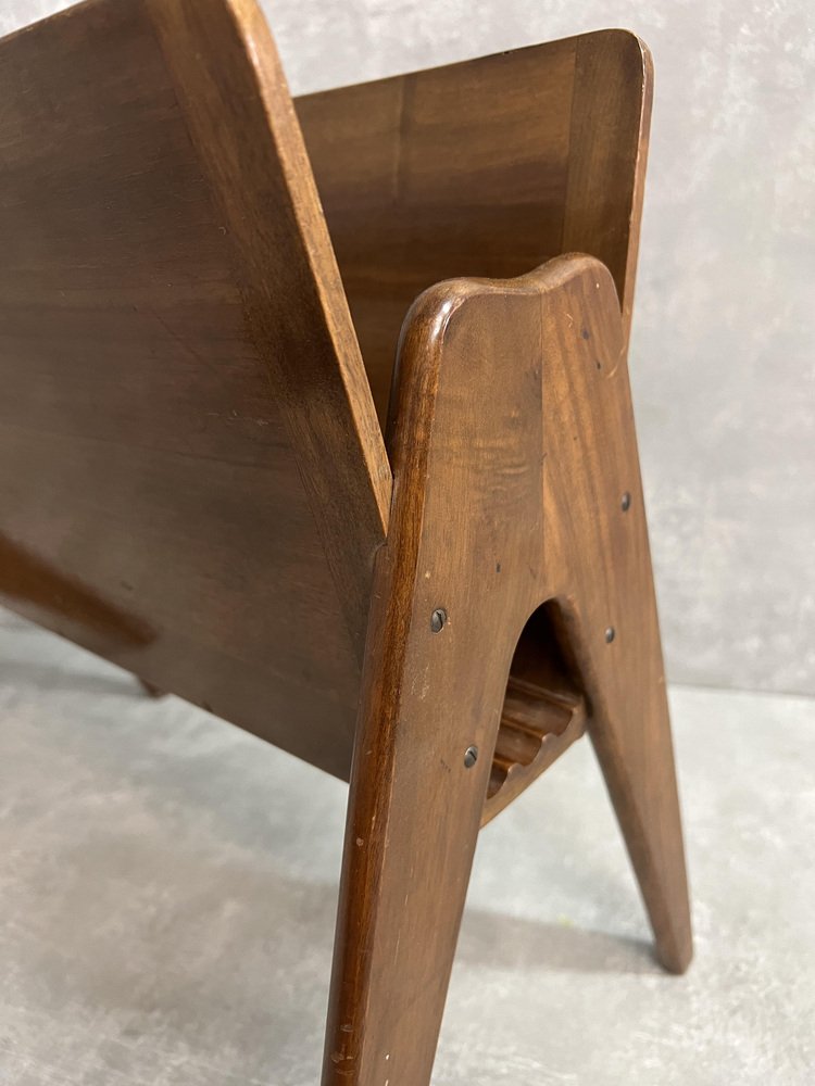 Wooden Magazine Rack, 1950s for sale at Pamono