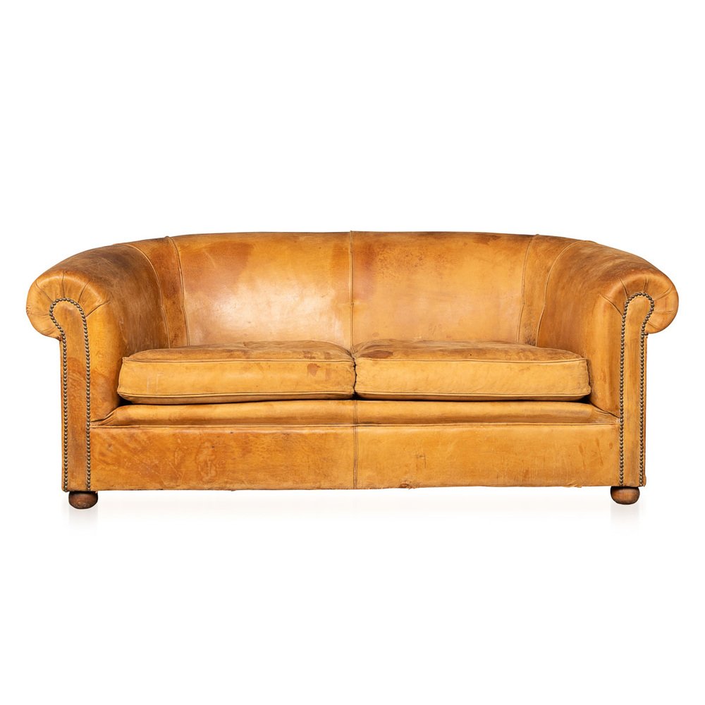 20th Century Dutch Two Seater Sheepskin Leather Sofa for sale at Pamono