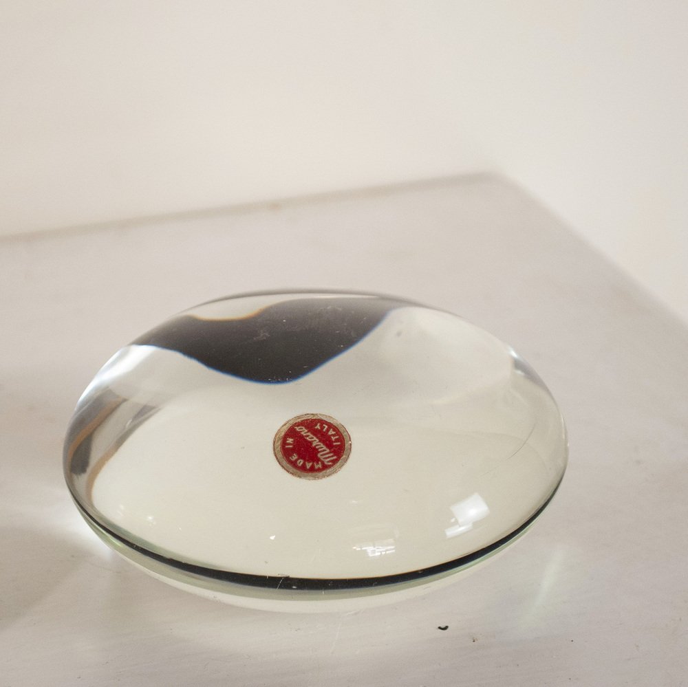 Smoothing Stone Shaped Papercare in Murano Glass with Black Veins ...