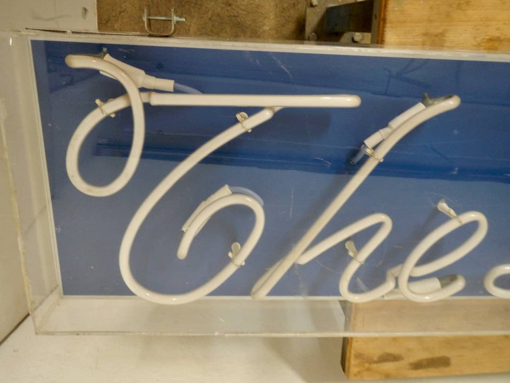 Neon Leather Workshop Sign, 1980s for sale at Pamono