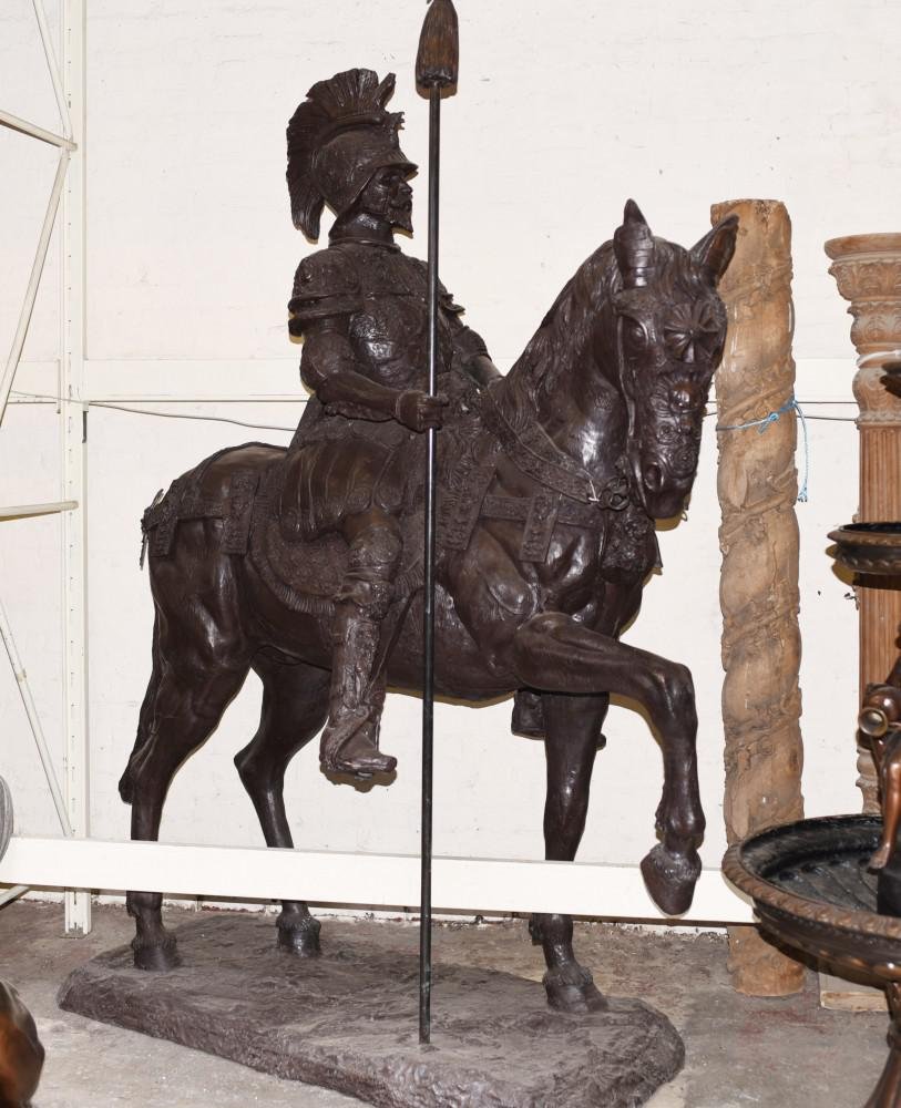 Lifesize Statue of Roman Gladiator on Horseback for sale at Pamono
