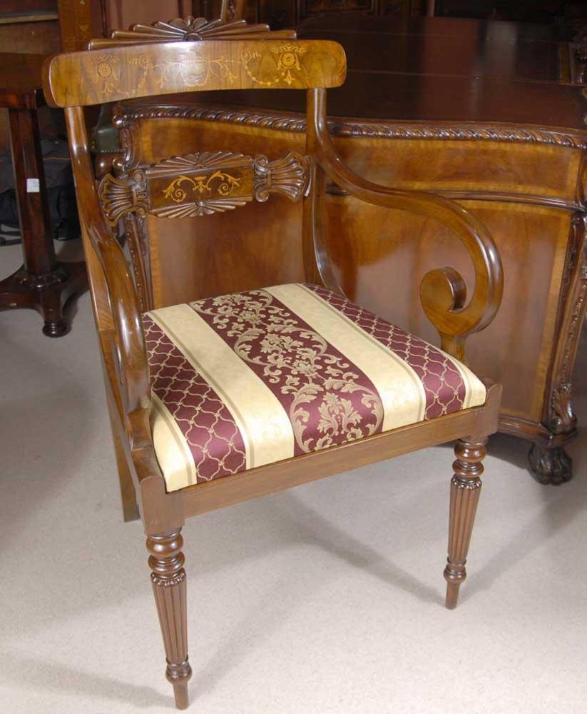 English Regency Dining Chairs with Walnut Inlay, Set of 12 for sale at ...