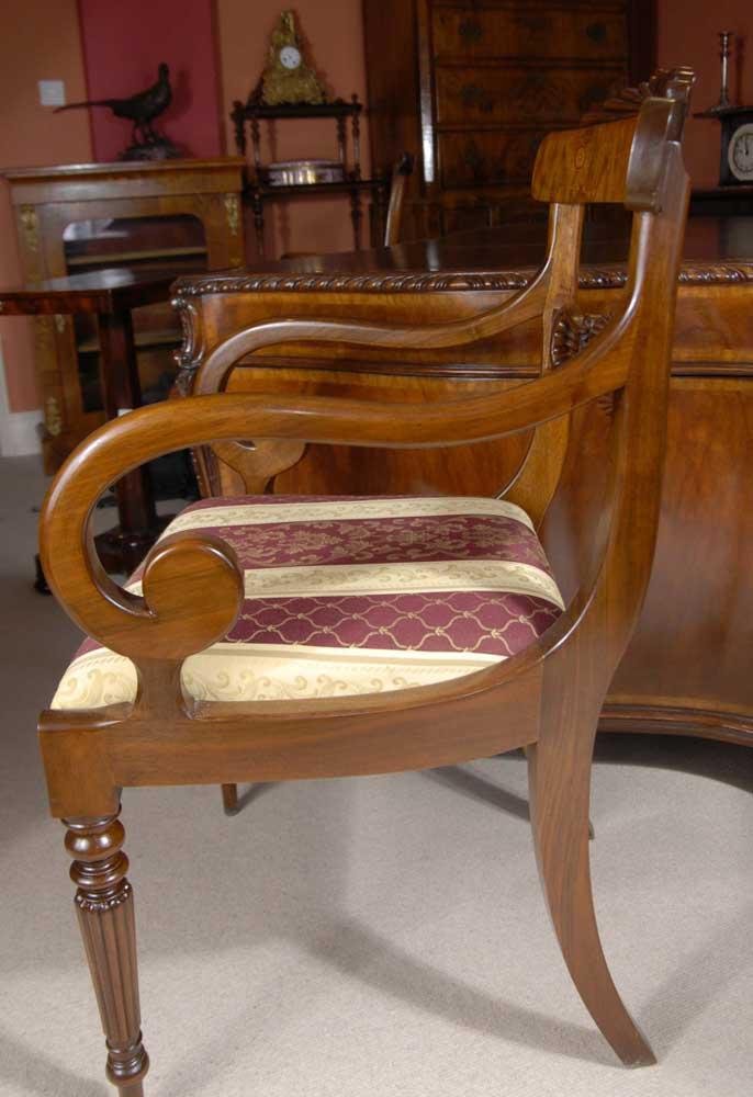 English Regency Dining Chairs with Walnut Inlay, Set of 12 for sale at ...