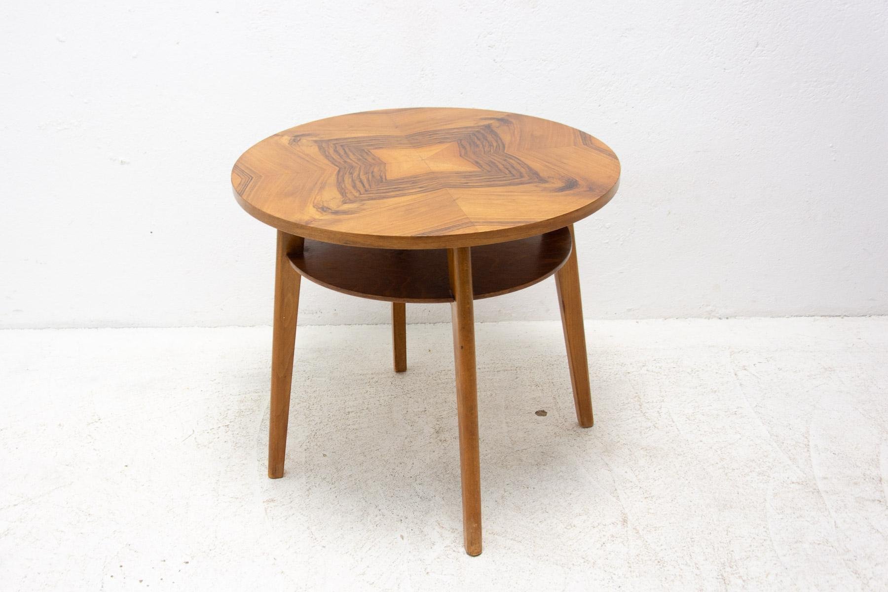 Mid-Century Beech and Walnut Coffee Table, Czechoslovakia, 1960s for ...