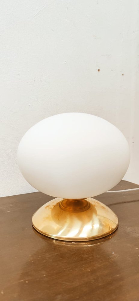 Ovale Messing & Glas Lampe bei Pamono kaufen