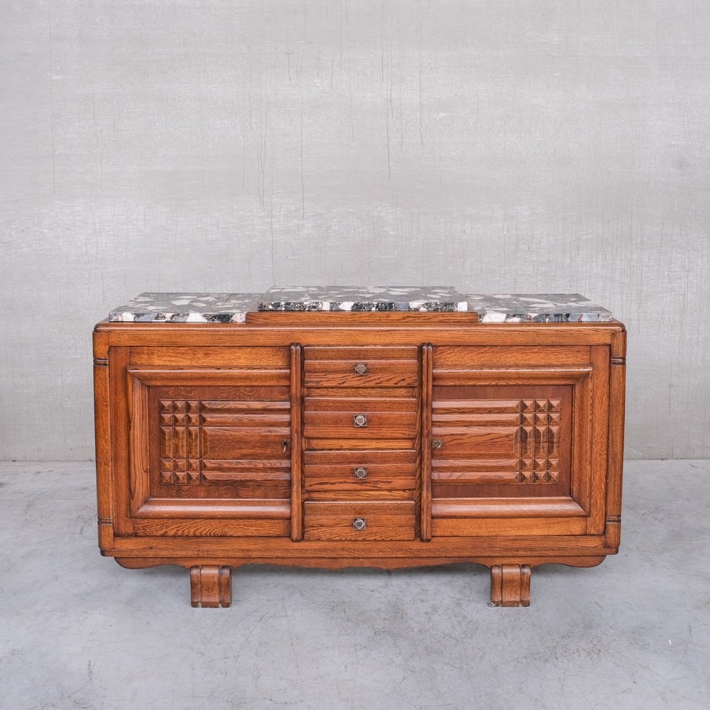 Französische Art Deco Marmor Anrichte oder Sideboard bei Pamono kaufen