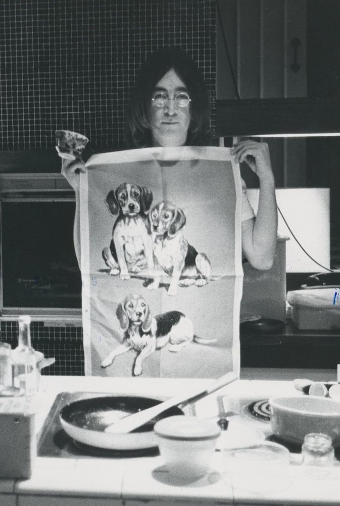 Fotografia in bianco e nero di John Lennon e Yoko Ono, anni '70 in vendita su Pamono