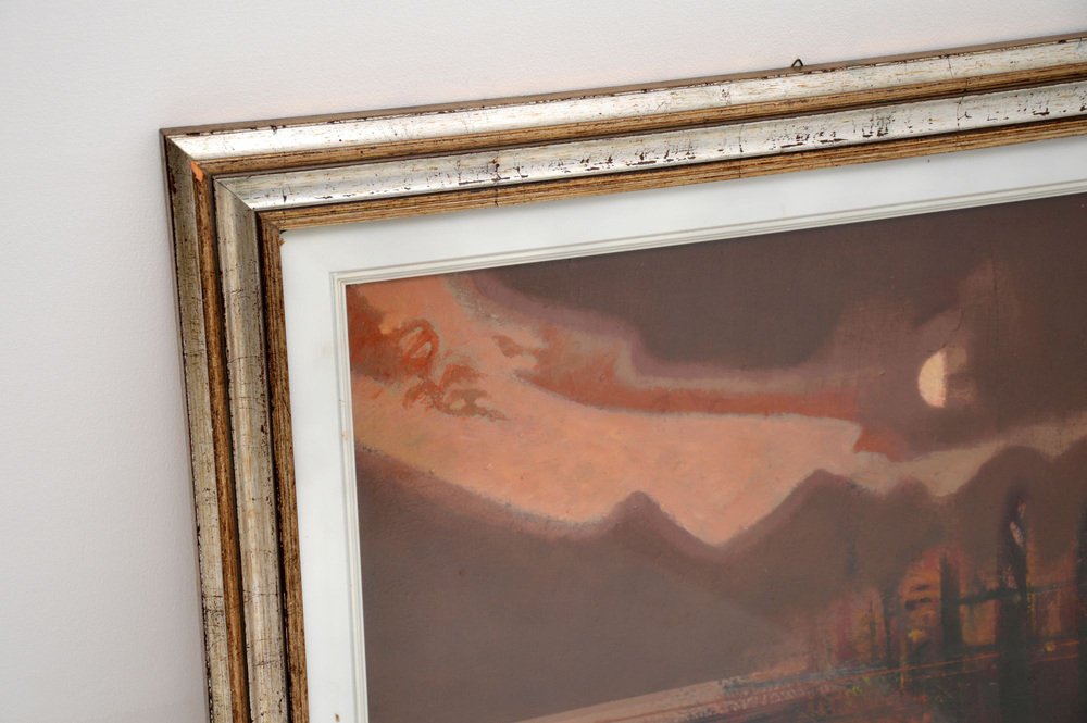 Italian Abstract Paintings, 1980s, Oil on Canvas, Framed, Set of 2 for ...