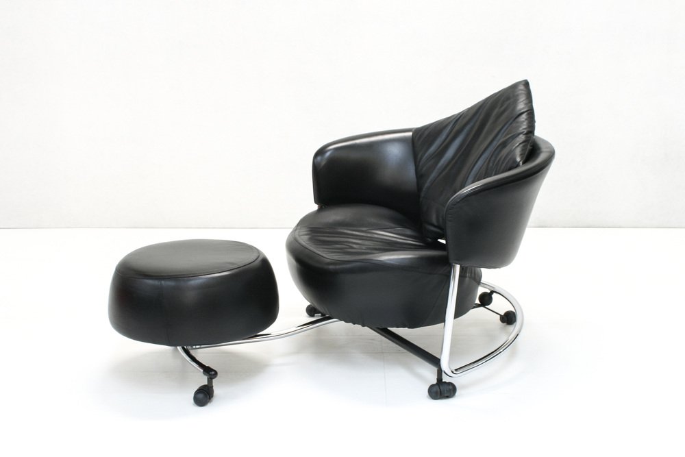 Adjustable Leather Girotonda Lounge Chair by Francesco Binfaré for Cassina, 1990s for sale at Pamono