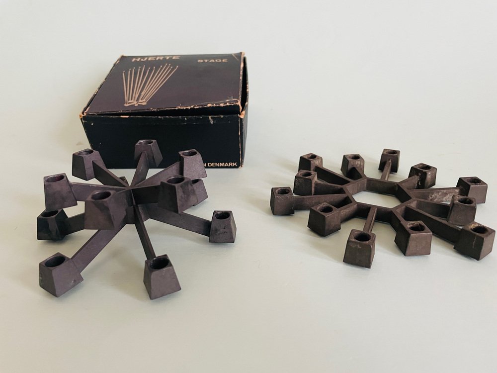 Danish Hjerte Stage Candleholders by Jens Quistgaard for Paro, 1960s ...