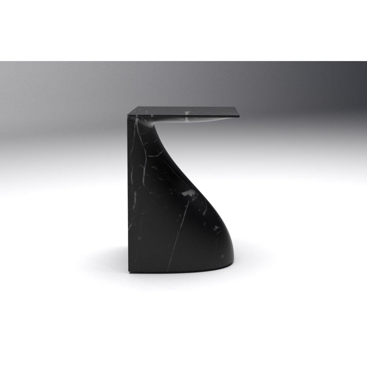 Black Ula Sculpture Pull Up Side Table by Veronica Mar for sale at Pamono