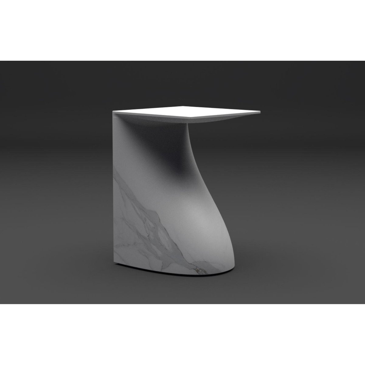 Black Ula Sculpture Pull Up Side Table by Veronica Mar for sale at Pamono