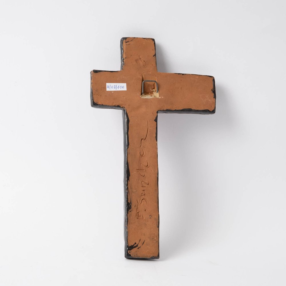 Belgian Ceramic Crucifix by f.sanchez from Perignem, 1960s for sale at ...