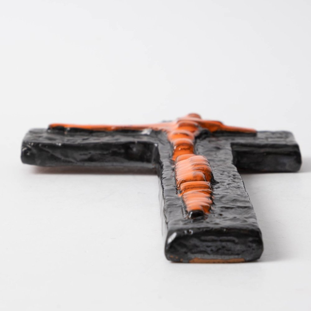 Belgian Ceramic Crucifix by f.sanchez from Perignem, 1960s for sale at ...