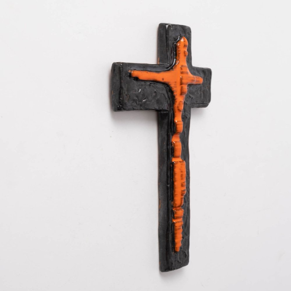 Belgian Ceramic Crucifix by f.sanchez from Perignem, 1960s for sale at ...