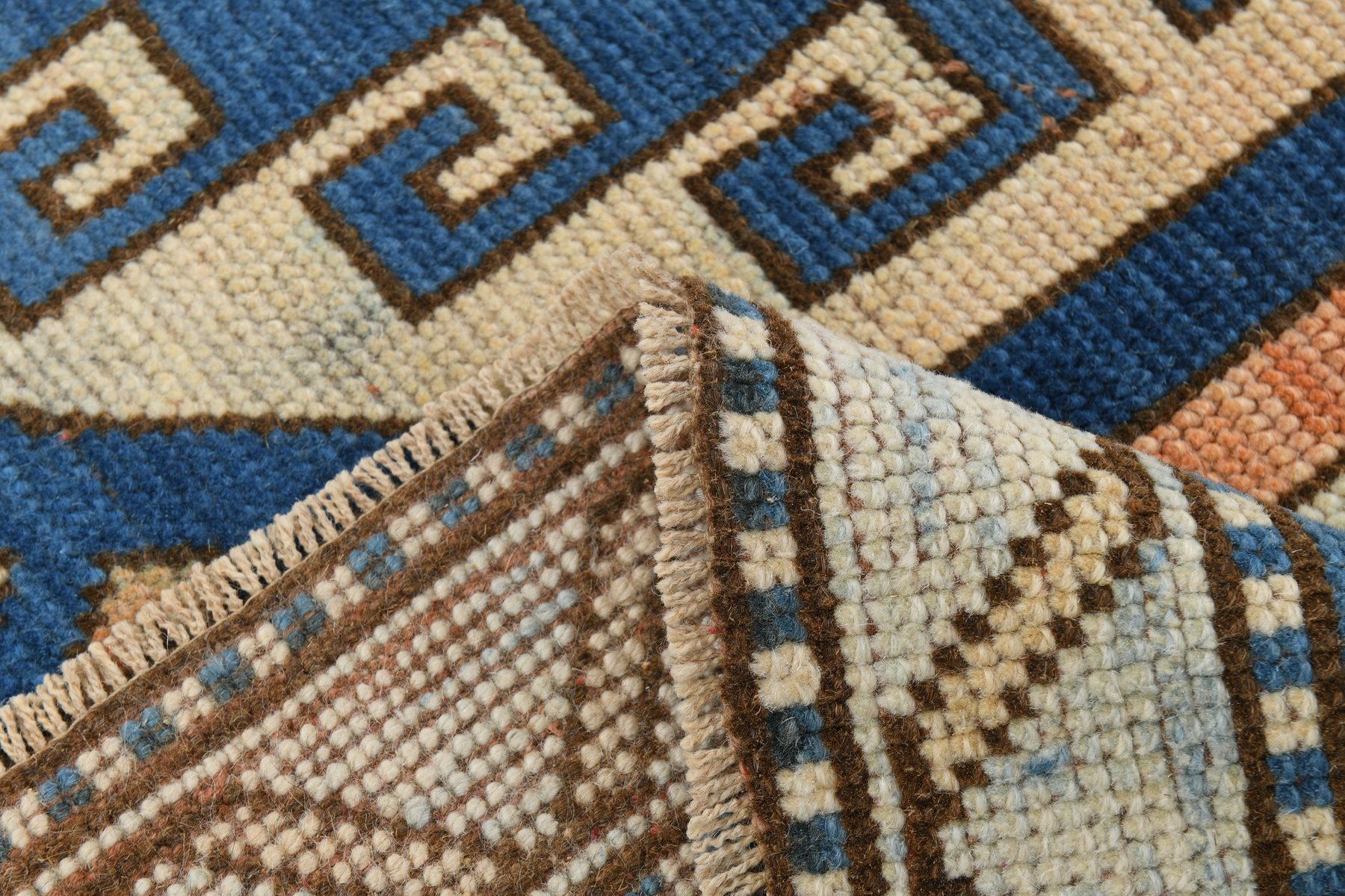 Large Vintage Blue Rug for sale at Pamono
