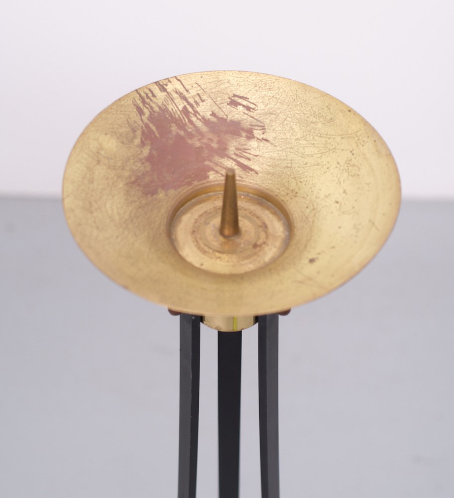 Large Art Deco Brass Church Torches, 1930s, Set of 2 for sale at Pamono