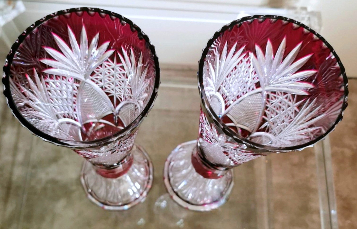 Art Deco French Cut and Grinded Lead Crystal Vases in the Style of ...