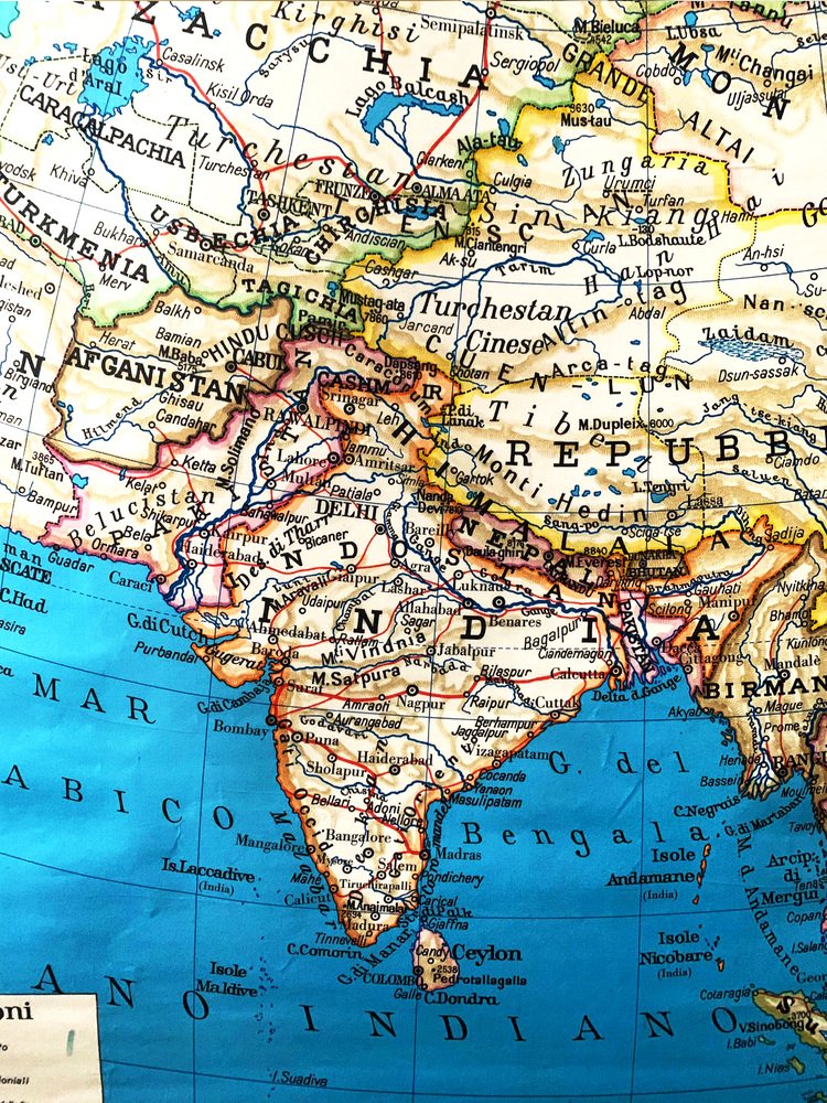 Vintage Paper Asia Map for sale at Pamono